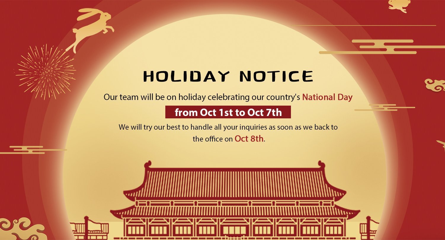 HOLIDAY NOTICE：Oct.1st - Oct 7th – ELEGOO AU